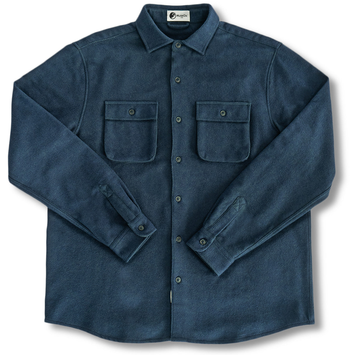 Relaxed Flannel Shirt in Navy, Heavyweight Cotton Flannel for Men ...