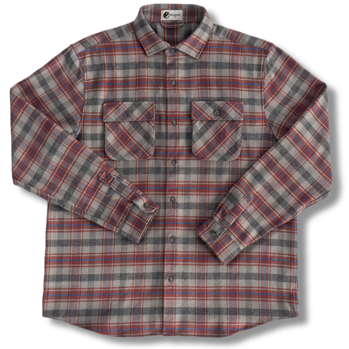 Relaxed Flannel Shirt in Sedona Red Plaid, Heavyweight Flannel for Men ...