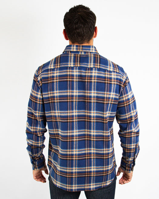 Soft Flannel Shirt for Men in 100% Cotton, Field Grand Flannel in Pecan ...