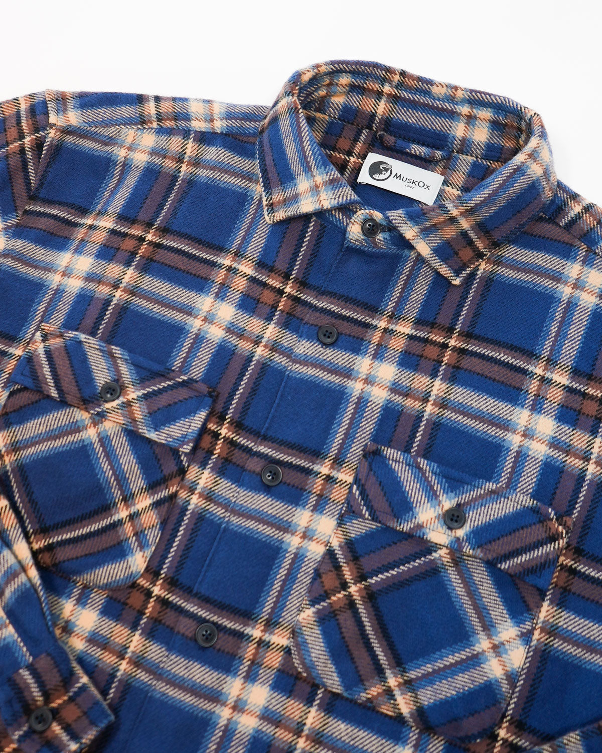 Soft Flannel Shirt for Men in 100% Cotton, Field Grand Flannel in Pecan ...