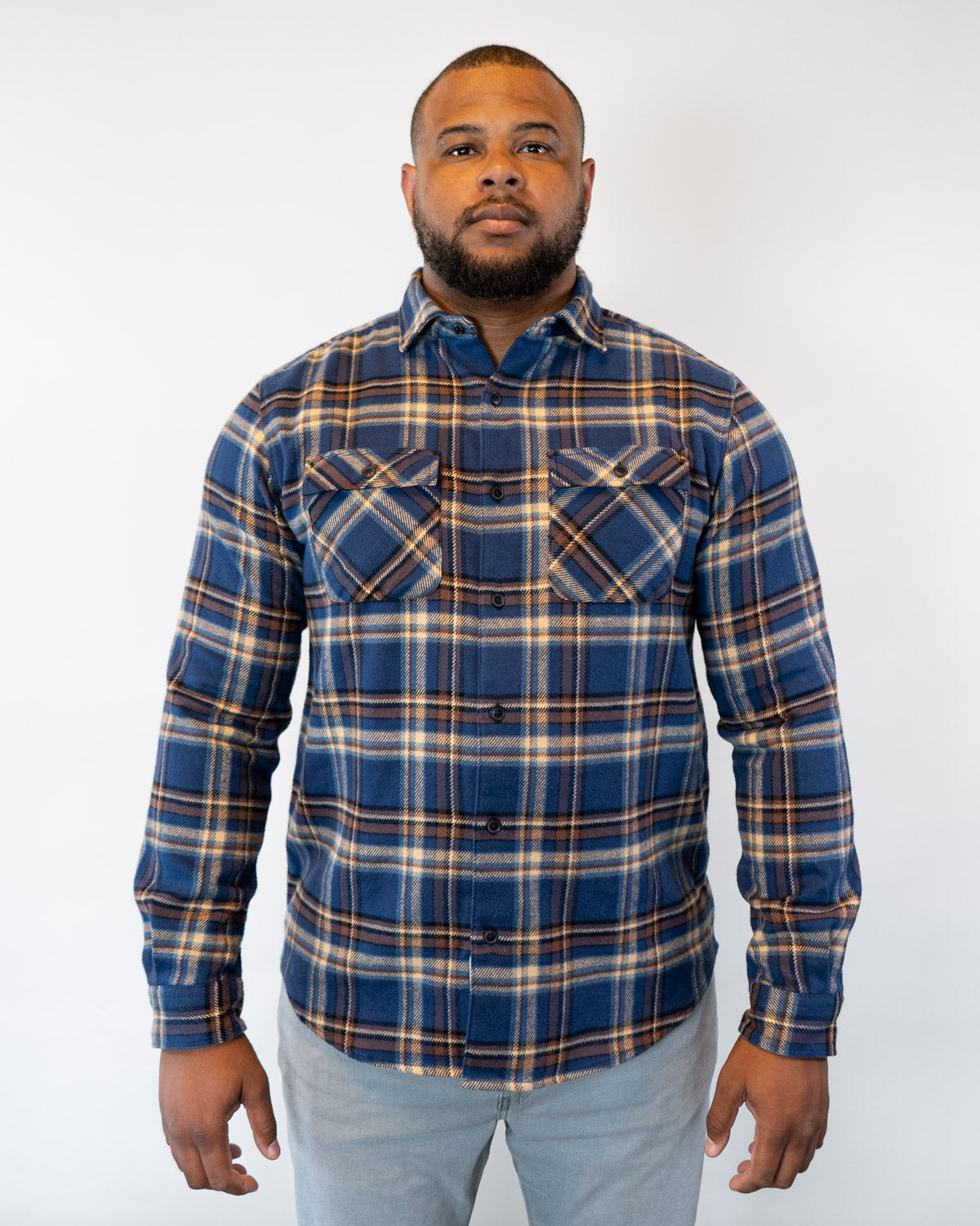 Soft Flannel Shirt for Men in 100% Cotton, Field Grand Flannel in Pecan ...