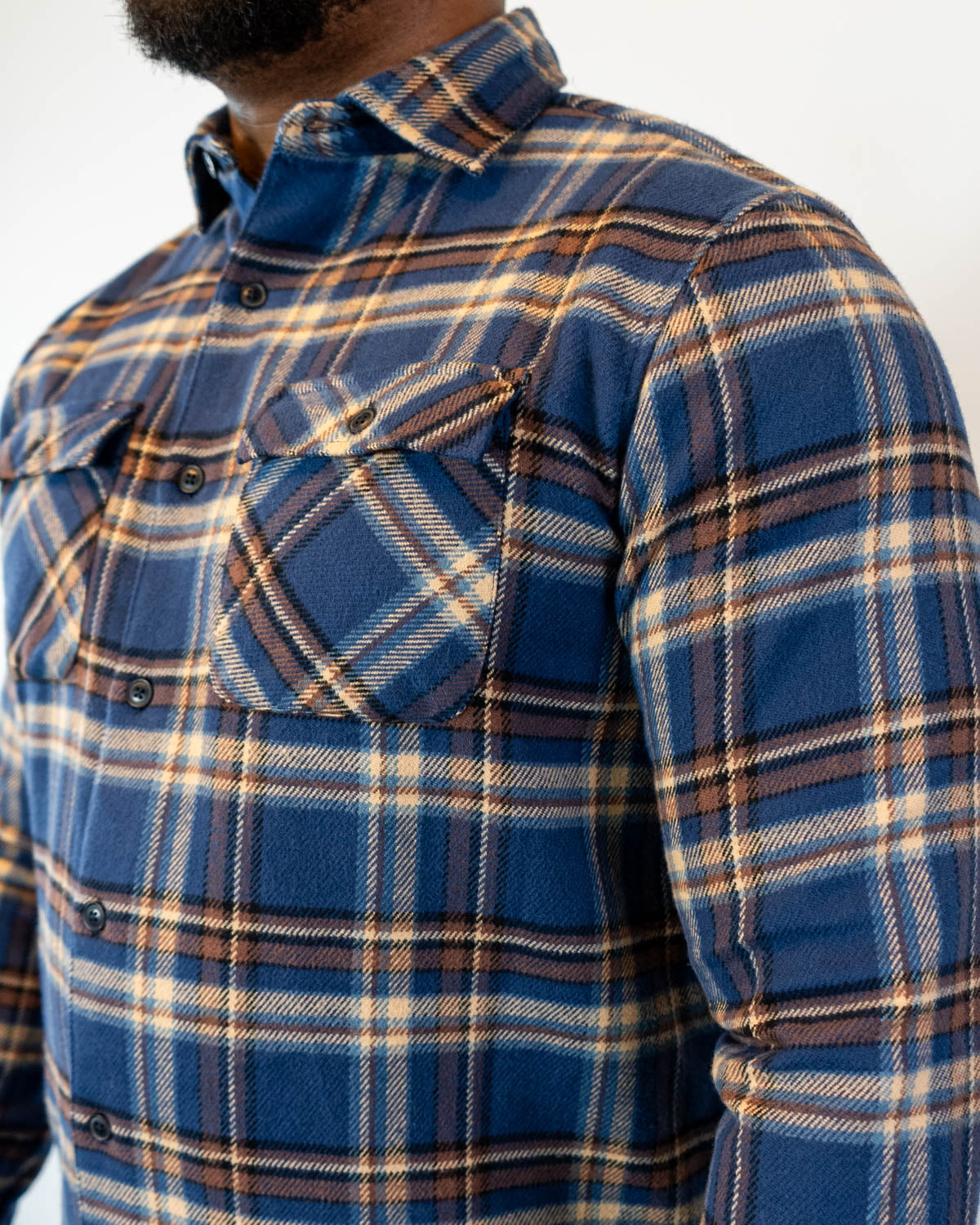 Soft Flannel Shirt for Men in 100% Cotton, Field Grand Flannel in Pecan ...