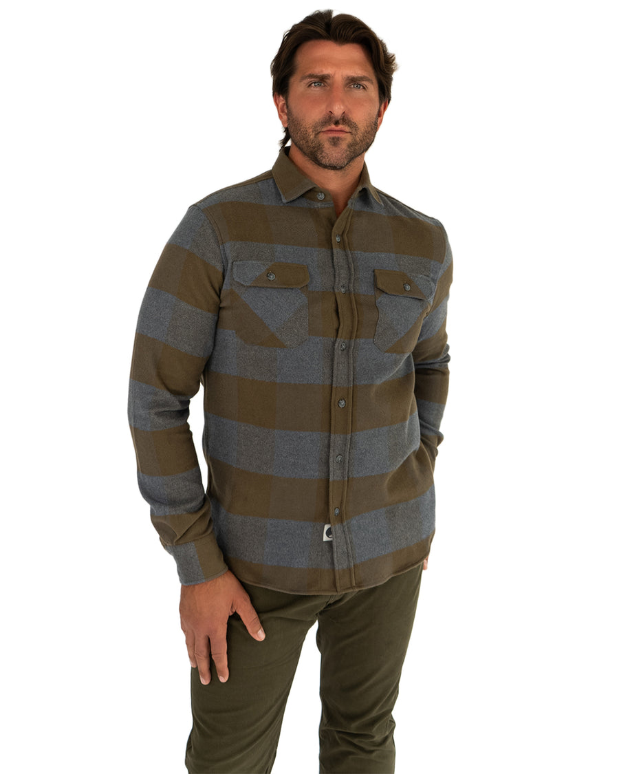 Soft Flannel Shirt for Men in 100% Cotton, Field Grand Flannel in Caper ...