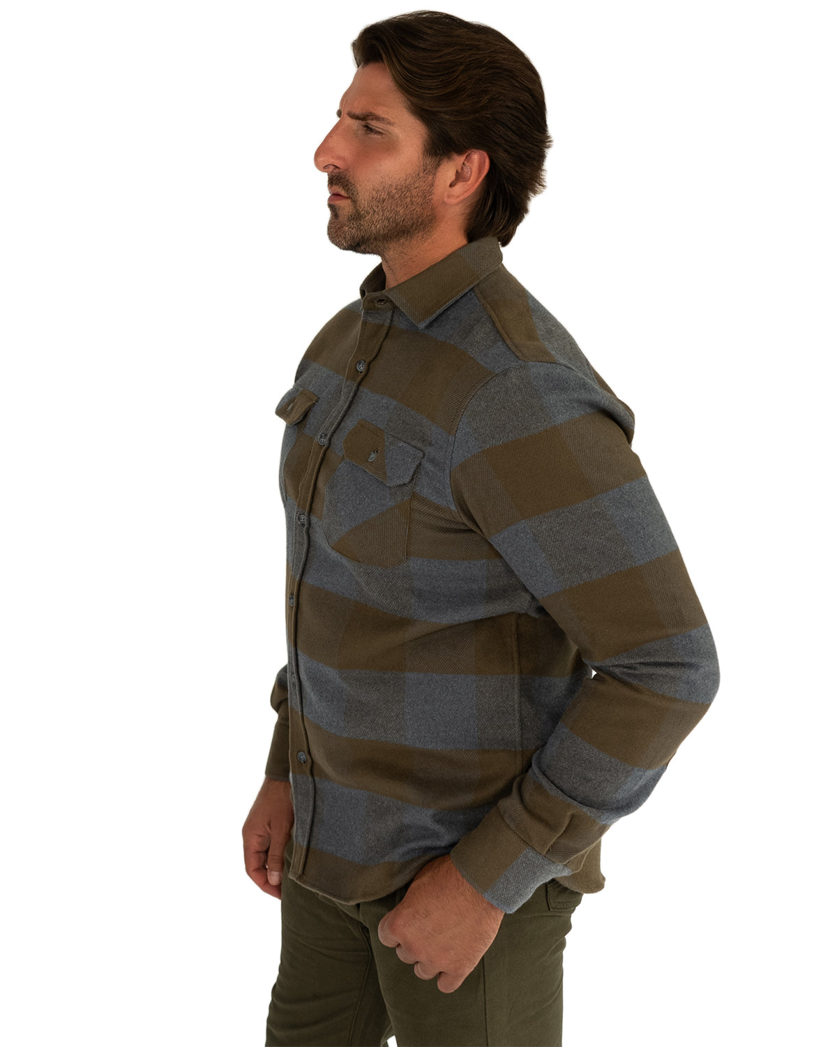 Soft Flannel Shirt for Men in 100% Cotton, Field Grand Flannel in Caper ...
