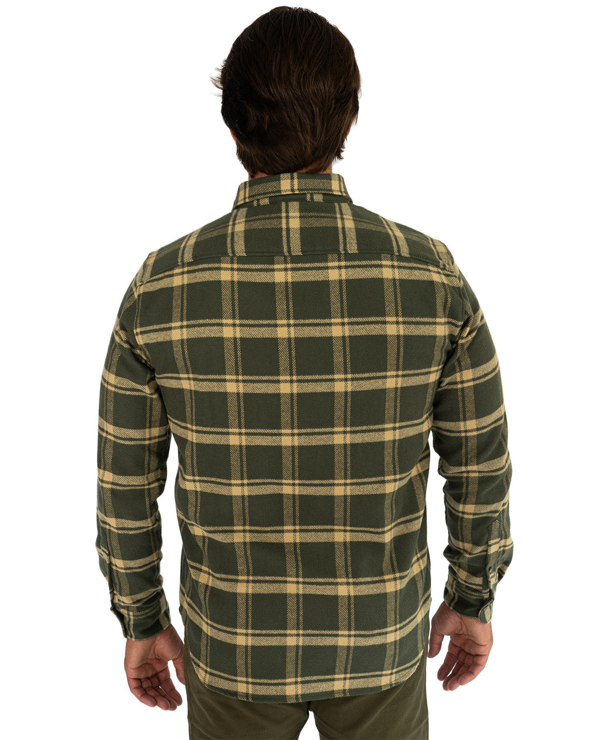 Soft Flannel Shirt for Men in 100% Cotton, Field Grand Flannel in Green ...