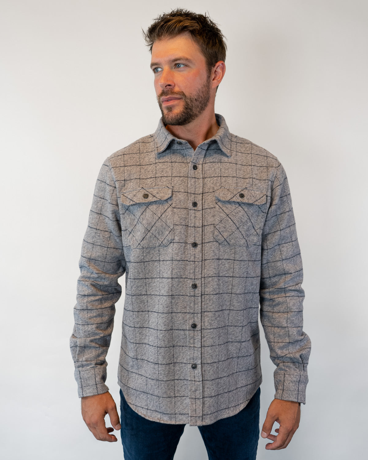 Soft Flannel Shirt for Men, Grand Flannel in Pewter Plaid – MuskOx Flannels