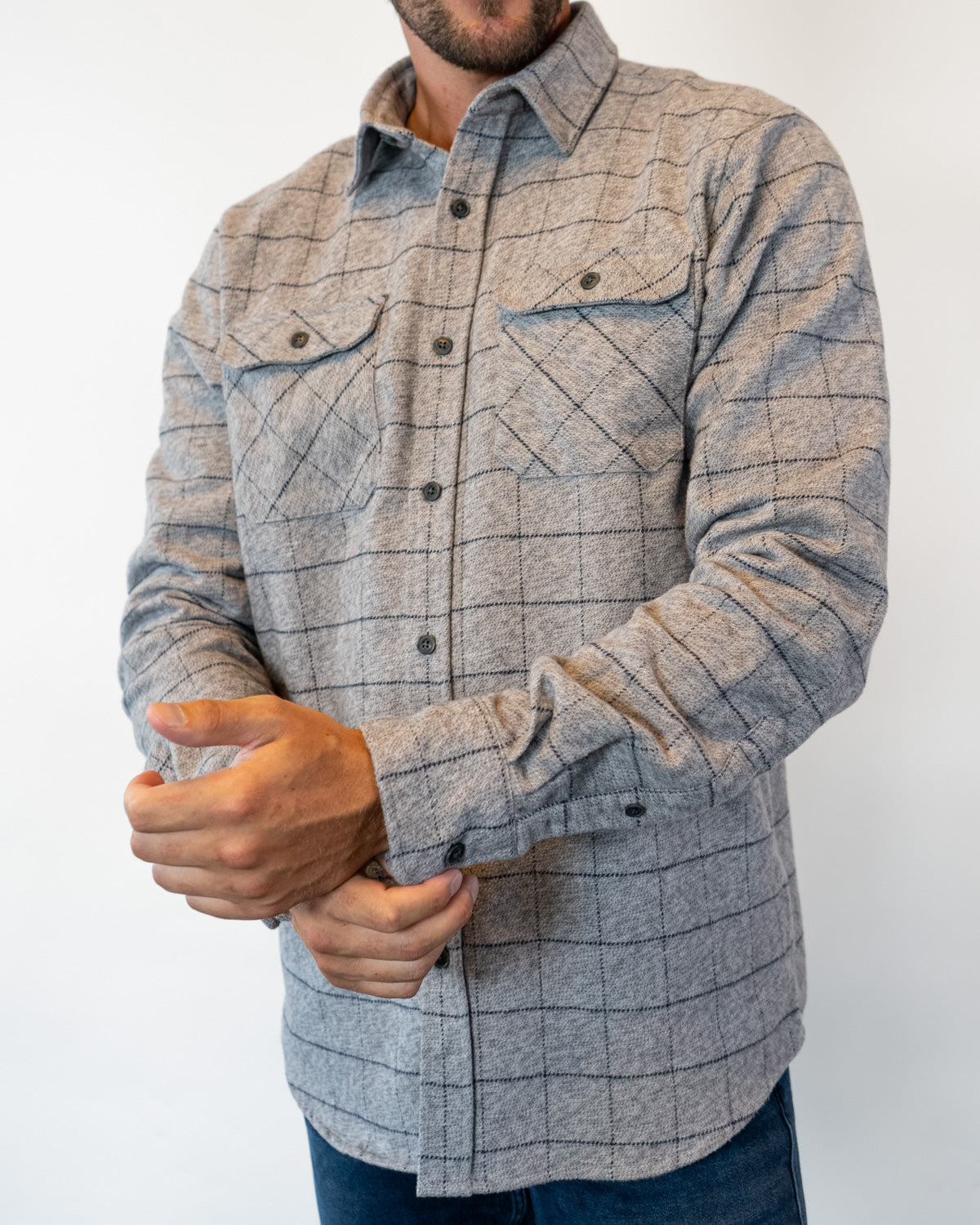 Soft Flannel Shirt for Men, Grand Flannel in Pewter Plaid – MuskOx Flannels