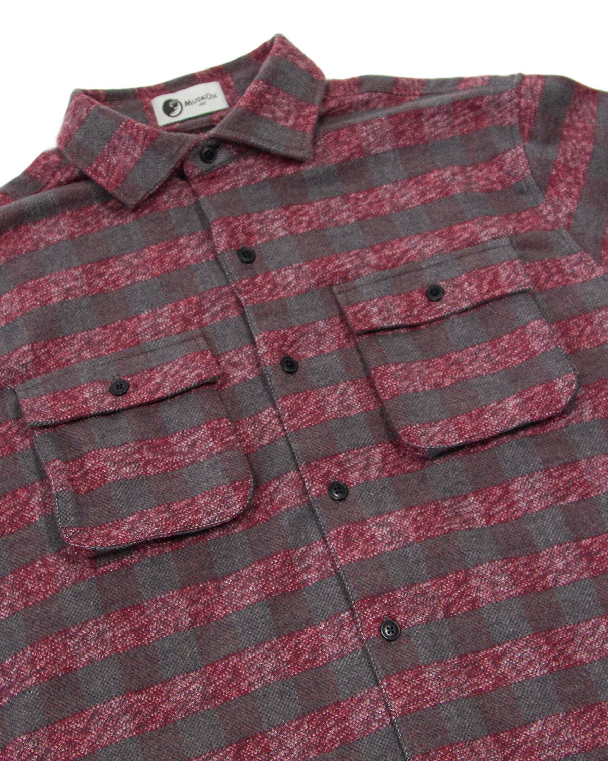 Relaxed Flannel, Burgundy Relaxed Fitting Heavyweight Flannel for Men ...