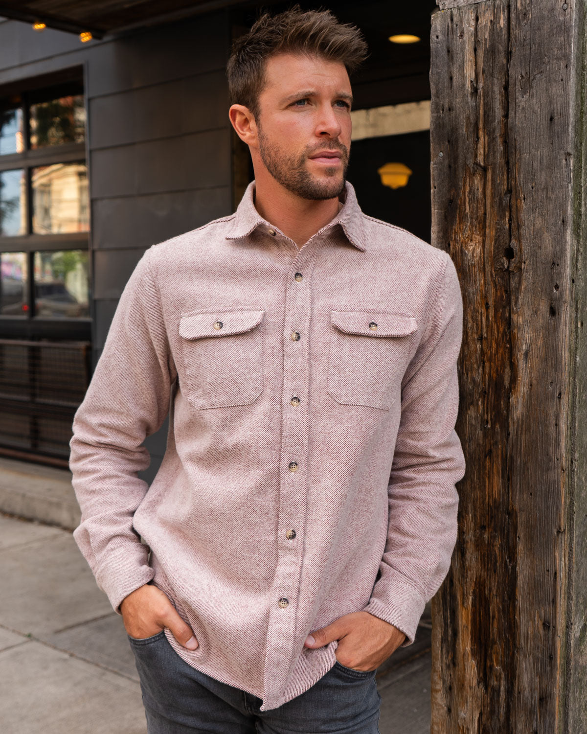 Soft Flannel Shirt for Men, Grand Flannel in Maroon Solid Molene ...