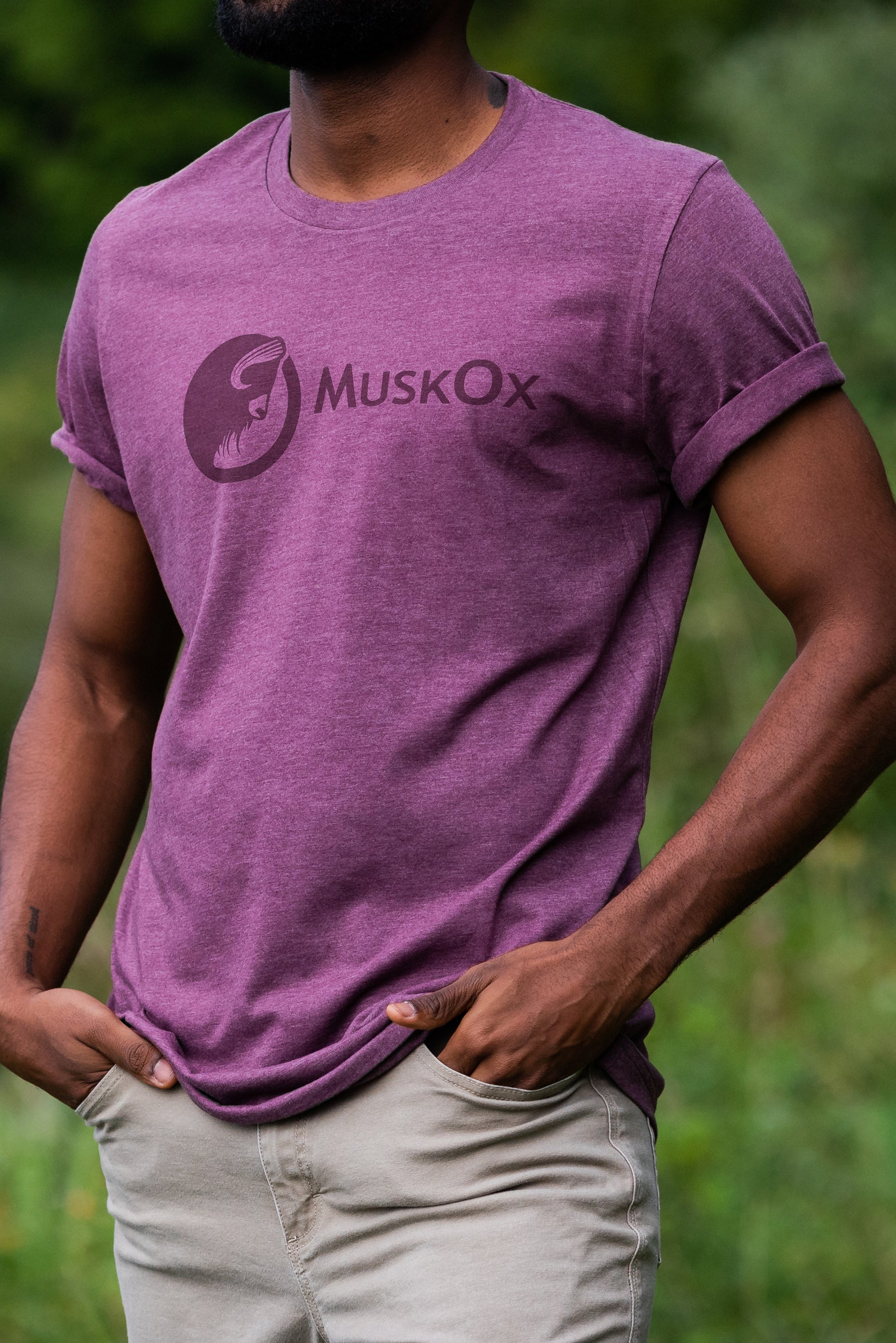 Maroon MuskOx Logo Tee in Purple by MuskOx Outdoor Apparel – MuskOx ...