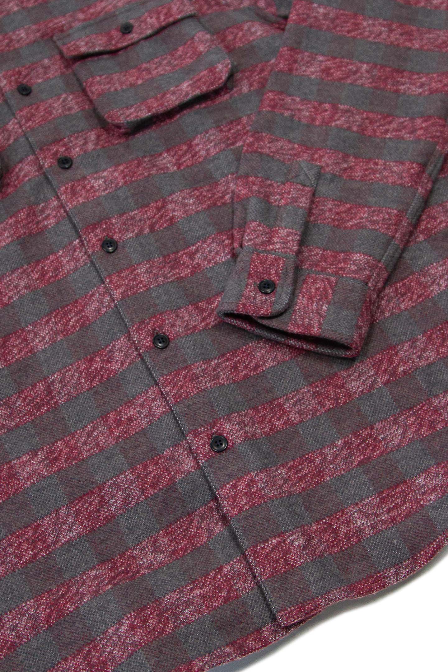 Relaxed Flannel, Burgundy Relaxed Fitting Heavyweight Flannel for Men ...